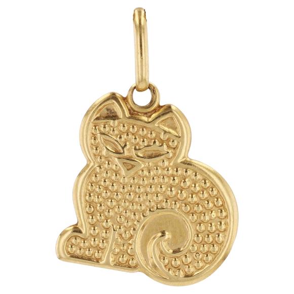 Vintage | Jewelry | Modern 8 Karat Yellow Gold Sitted Cat Pendant ...